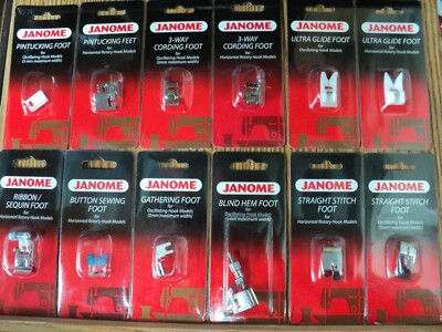 JANOME SEWING MACHINE PARTS ACCESSORIES ATTACHMENTS NEW IN BOX YOU ...