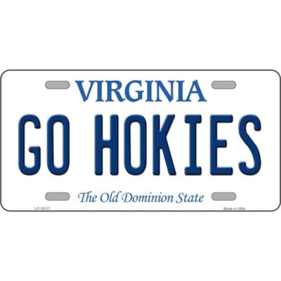 Go Hokies Virginia License Plate Metal Sign Plaque Art Car Truck Wall ...