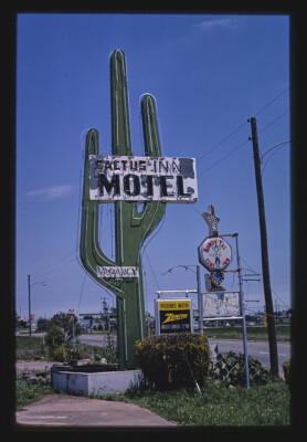 Cactus Inn Motel sign Route 66 McLean Texas 1980s Historic Old Photo | eBay