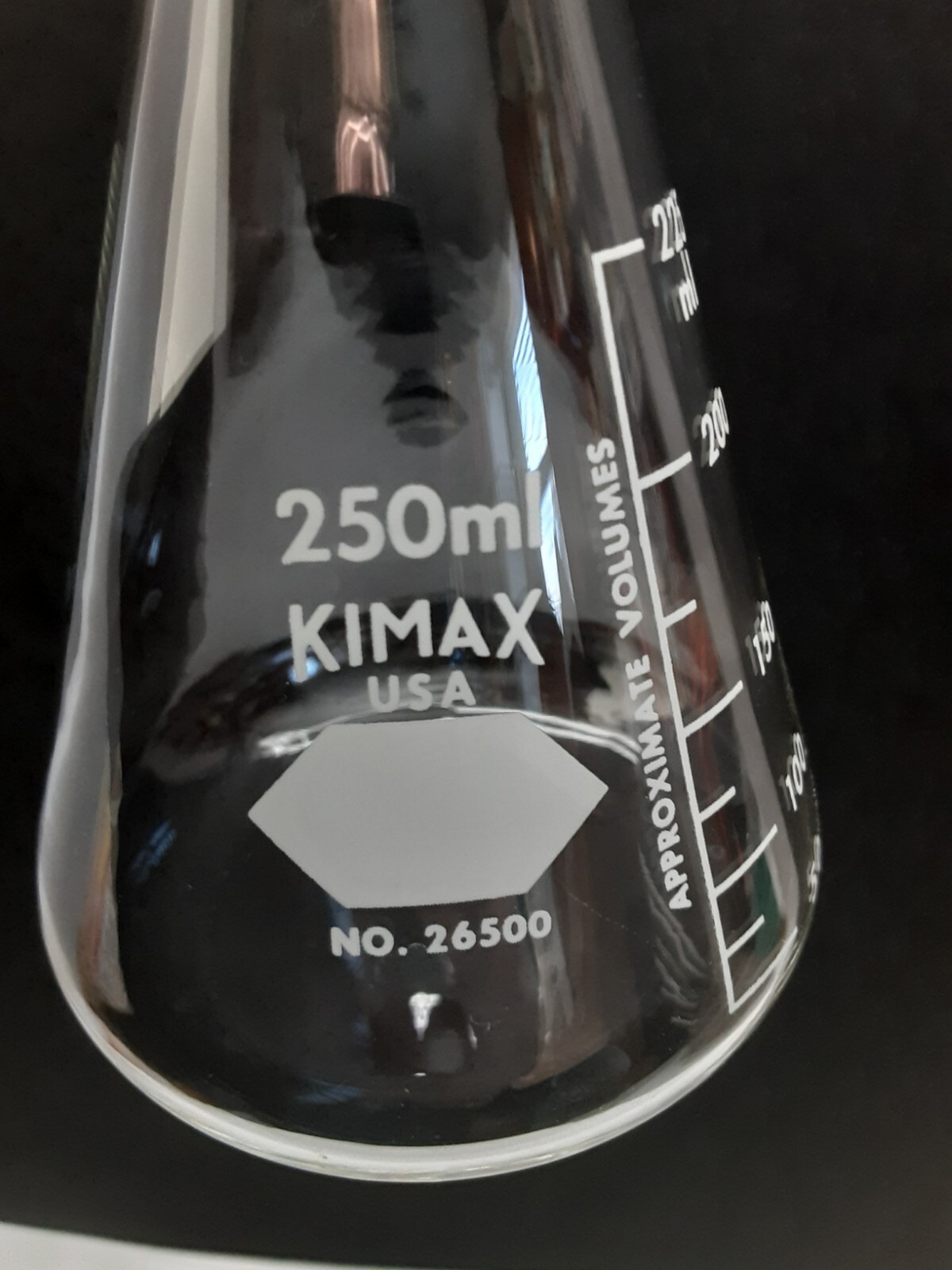 KIMBLE USA NO. 26500 KIMAX 250mL FLASK Vintage | eBay