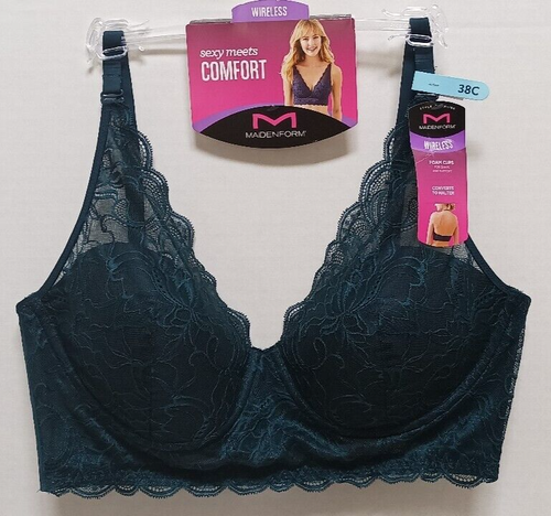 NWT Maidenform Lightly Lined Convertible Lace Bralette DM1188 Urchin ...
