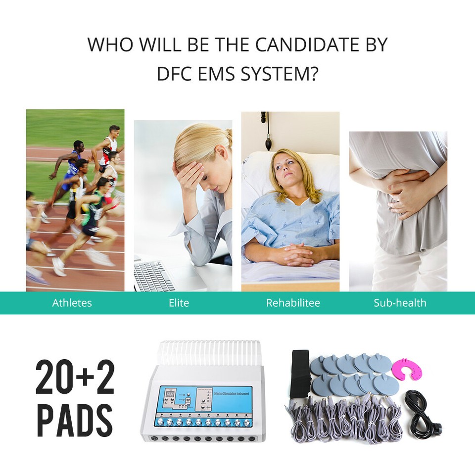 2 in1 EMS Microcurrent Electrical Muscle Stimulation Machine Pain ...