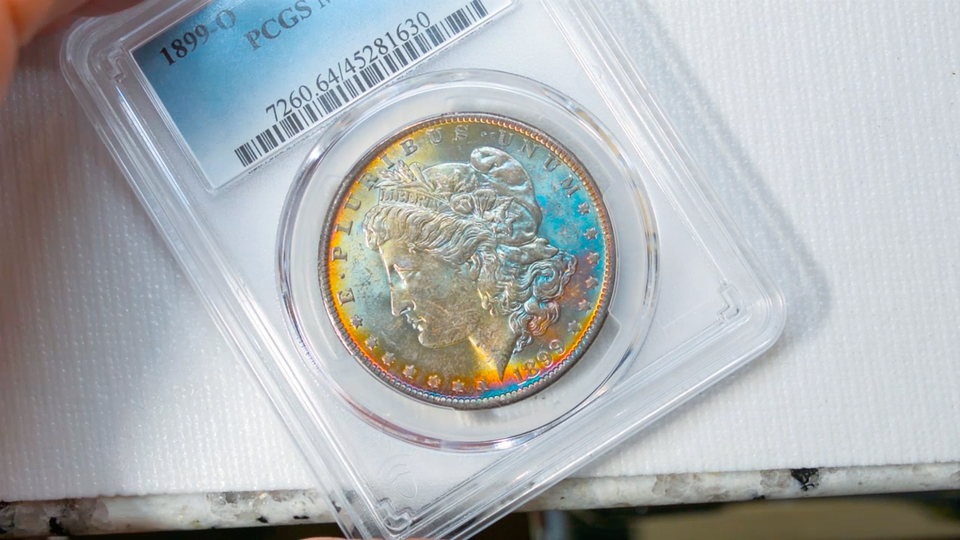 1899-O PCGS MS64 MORGAN $ AWESOME VIBRANT COLORFUL RAINBOW TONING ...