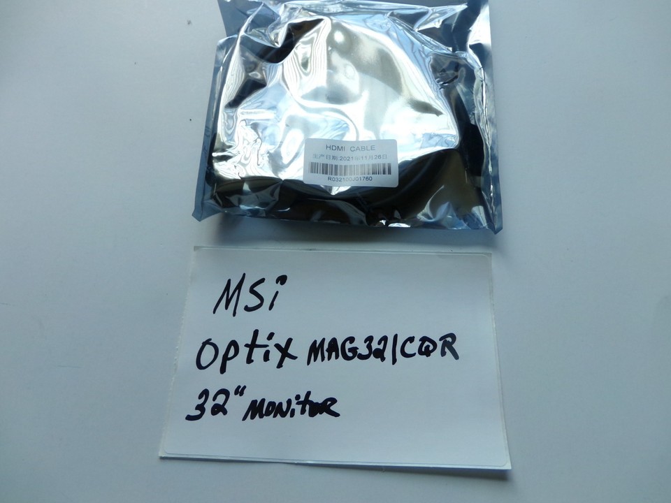 MSI OPTIX MAG321CQR 32in CURVED MONITOR HDMI CABLE ...BRAND NEW | eBay