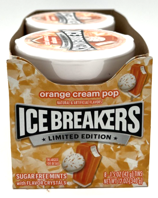 NEW! Lot of 8 Packs Ice Breakers Orange Cream Pop Sugar Free Mints - 1.5oz Each | eBay