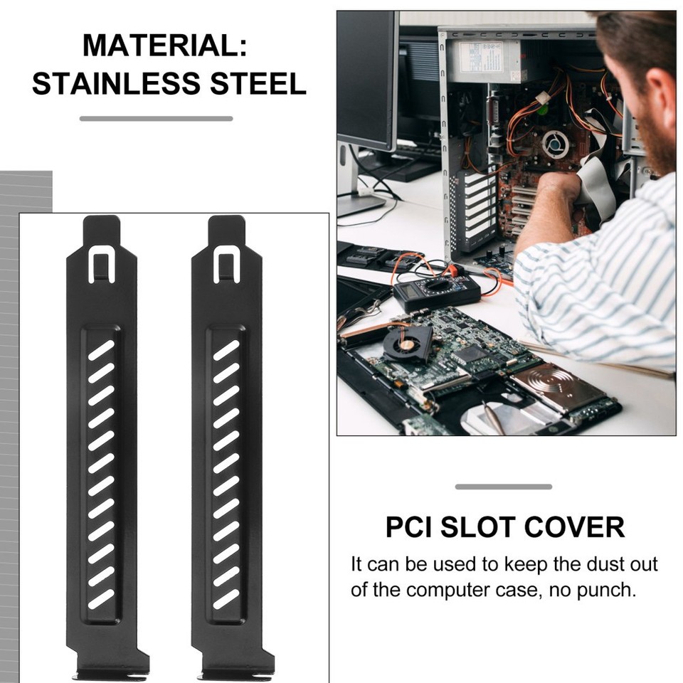20PCS Computer Chassis Back Slot Cover Stainless Steel Vented PCI Slot ...