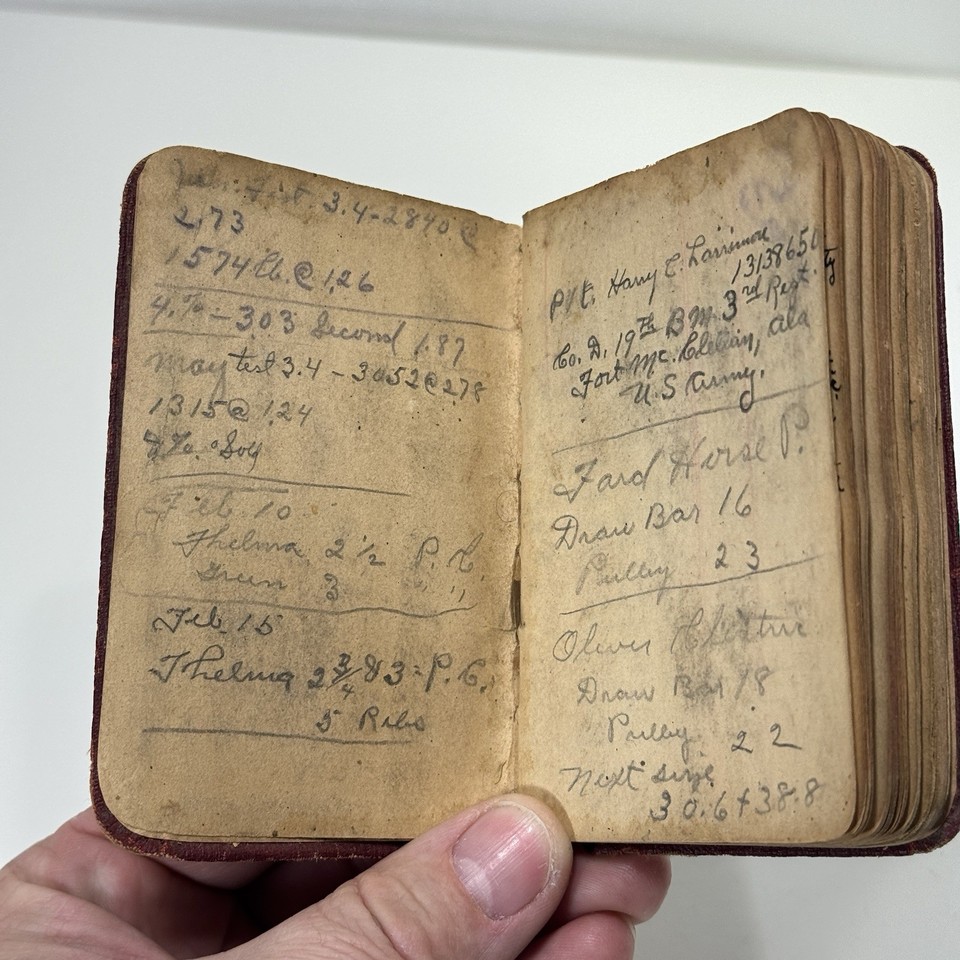 Vintage 1930s Memo Book - Farmer notes IOU Scribbles Payments ...