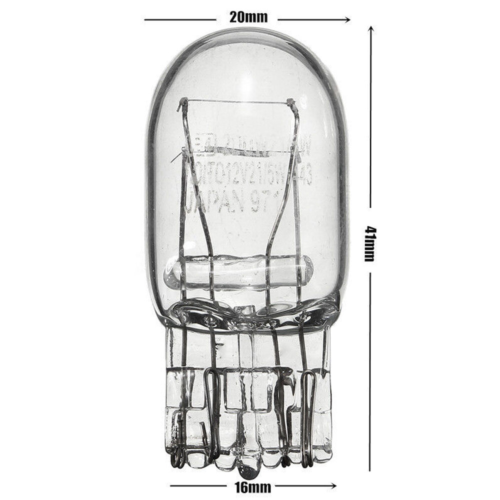 10PC T20 12V21/5W 7440 7443 Clear Glass Turn Signal Stop Brake Tail ...