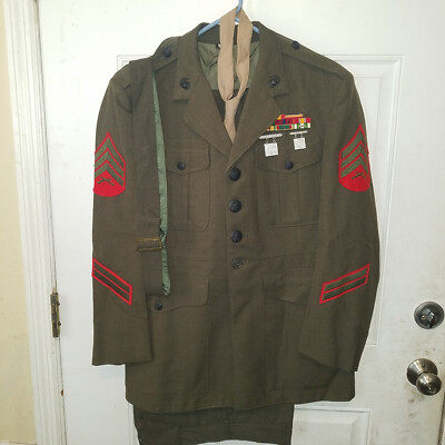 USMC Service Dress Uniform Alphas Set Coat Sergeant 41S Vietnam Era w ...
