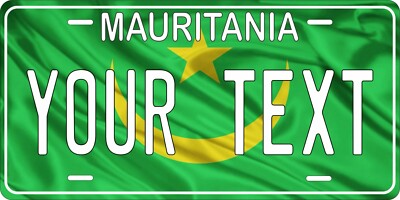 Mauritania Flag Wave License Plate Personalized Custom Auto Bike ...