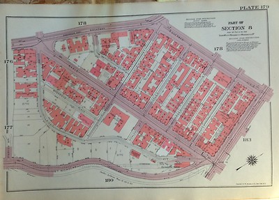 1955 INWOOD HILLSIDE-DYCKMAN AV MANHATTAN NYC G.W. BROMLEY PLAT ATLAS ...