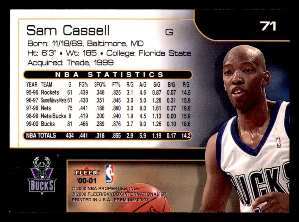 2000-01 Fleer Premium #71 Sam Cassell | eBay