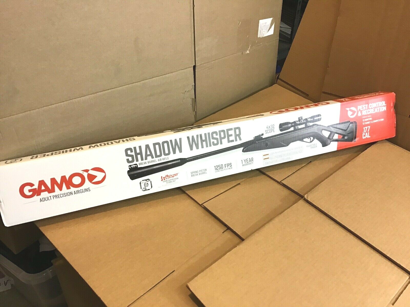 Gamo Shadow Whisper .177 Caliber Break Barrel Air Rifle With 4x32 Scope ...