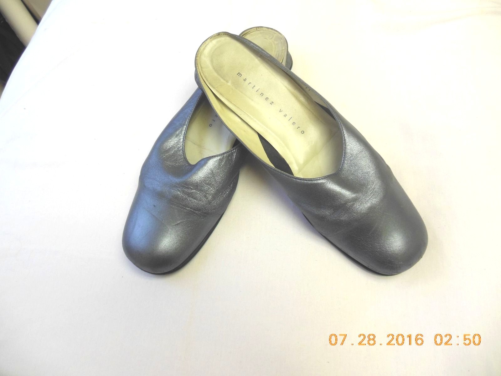 Metalic Grey slides platform wedge law heel size 91/2 fine leather | eBay