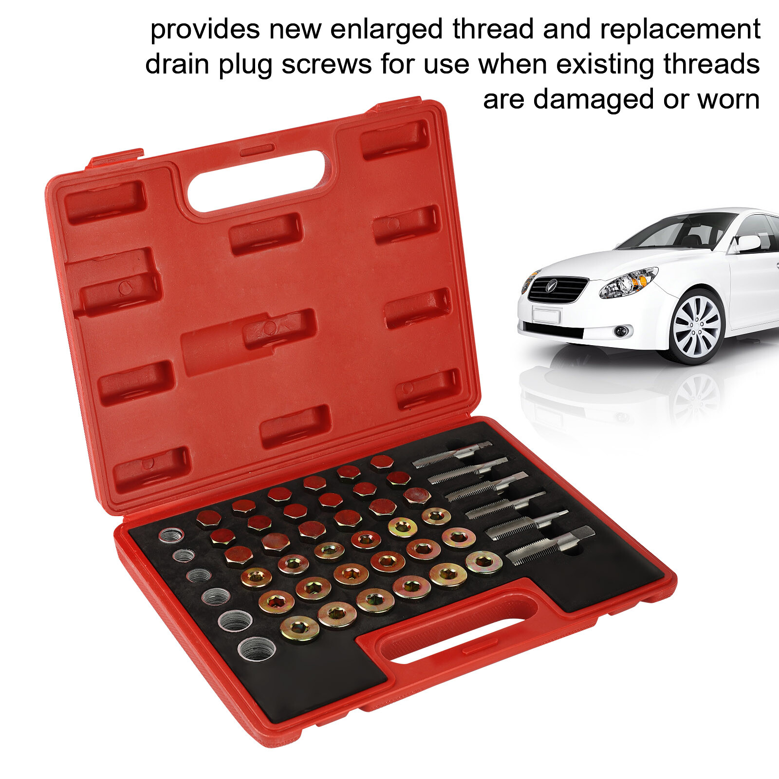 114pc Oil Pan Thread Sump Repair Kit Gearbox Drain Plug Tool Set M13 ...