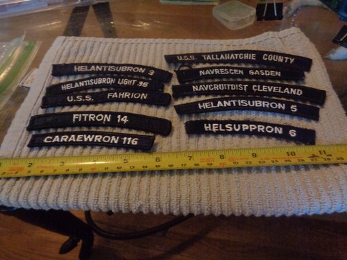 Ten (10) Different Navy Tabs or Rockers (BOX KIWI BAG#XY17) | eBay