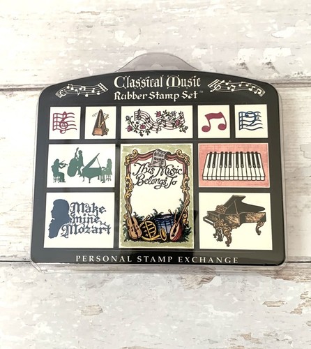 NEW! Classical Music Rubber Stamp Set 1993 Bundle Piano Musical Notes ...