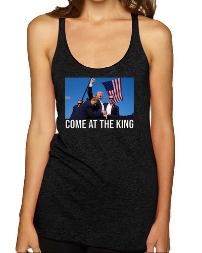 Trump Shooting Rally USA Come At The King Tri-Blend Racerback Tank Top ...
