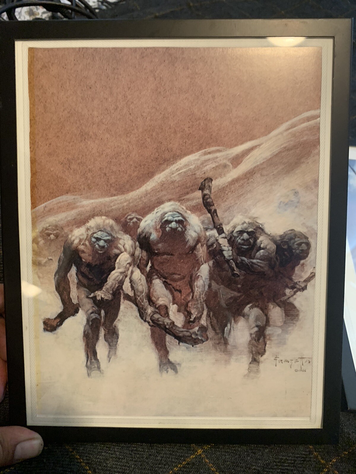 Frank Frazetta Framed Lithograghs Neanderthal 1966 And Silver Warrior ...