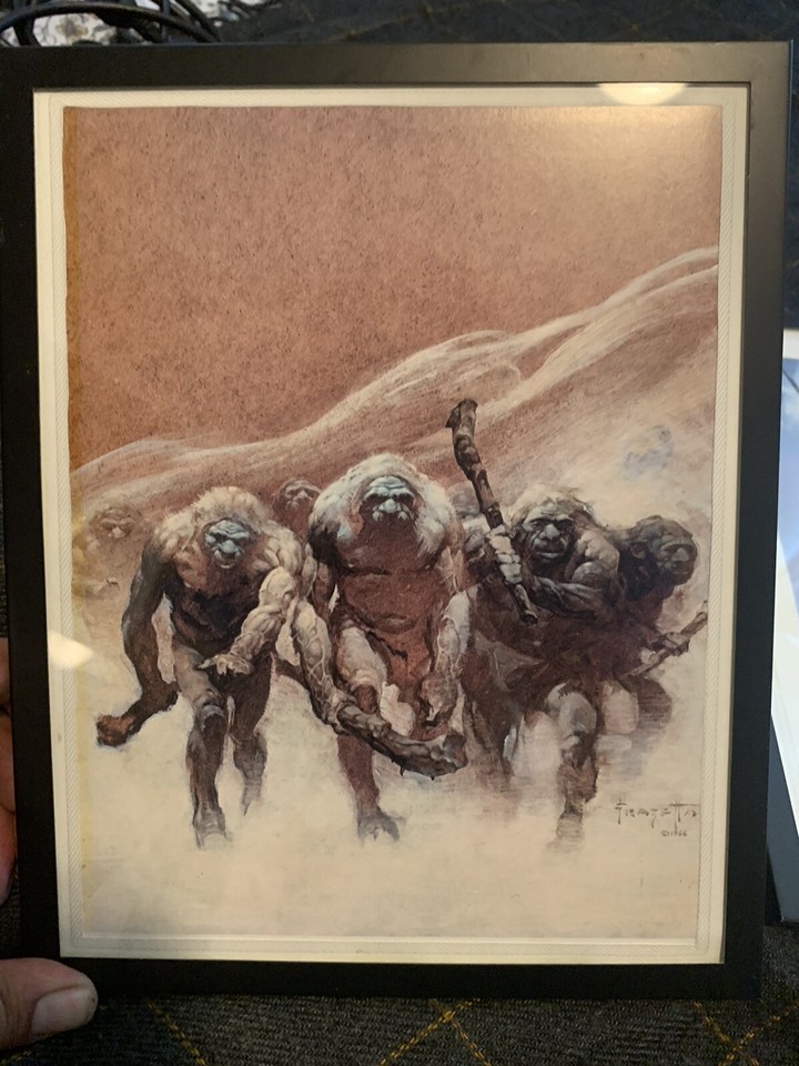 Frank Frazetta Framed Lithograghs Neanderthal 1966 And Silver Warrior ...