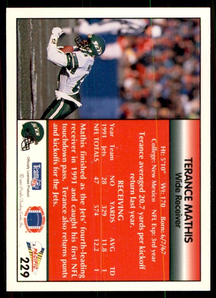 1992 Pacific Terance Mathis Football Cards #229 | eBay
