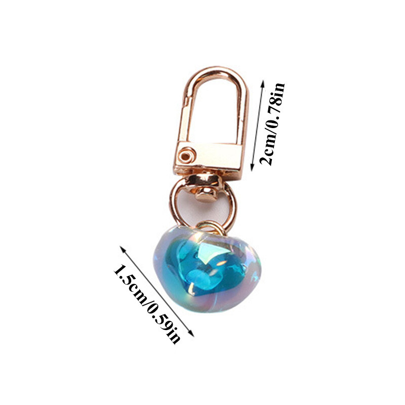 Shiny Acrylic Heart Keychain Bag Accessories Keyring Love Pendant Key ...