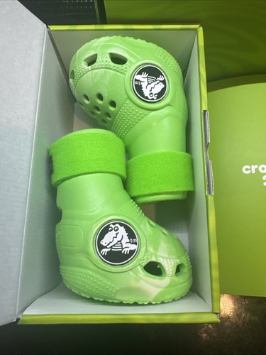 LIMITED EDITION - NEW IN BOX - 4 Large Lime Green BARK CROCS Dog Boots ...