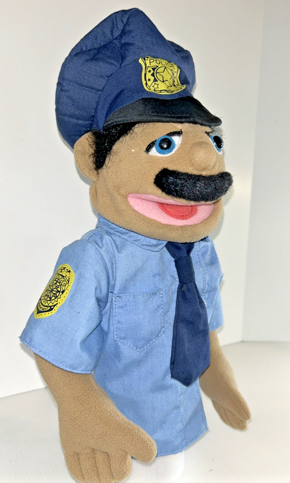 Melissa & Doug Police Officer Hand Puppet Plush Toy With Hat & Uniform ...