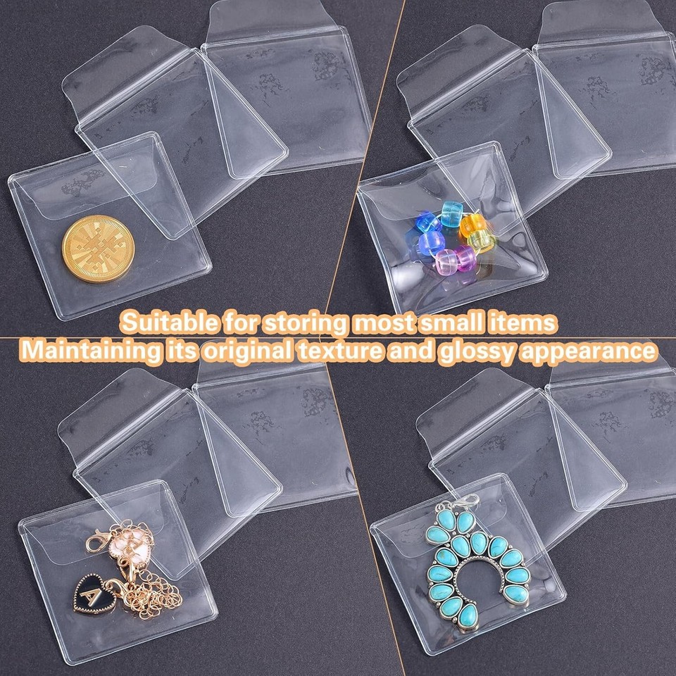 50 PCS Single Pocket Coin Sleeves, 2.2 Inch Individual Clear PVC ...