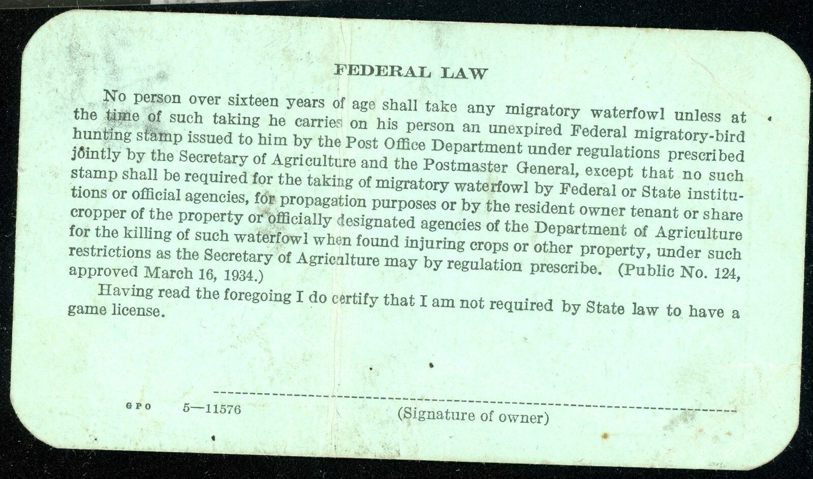 RW1 1934 FEDERAL DUCK FORM 3333 PORTLAND, OR PARCEL POST DEC 1, 1934 ...