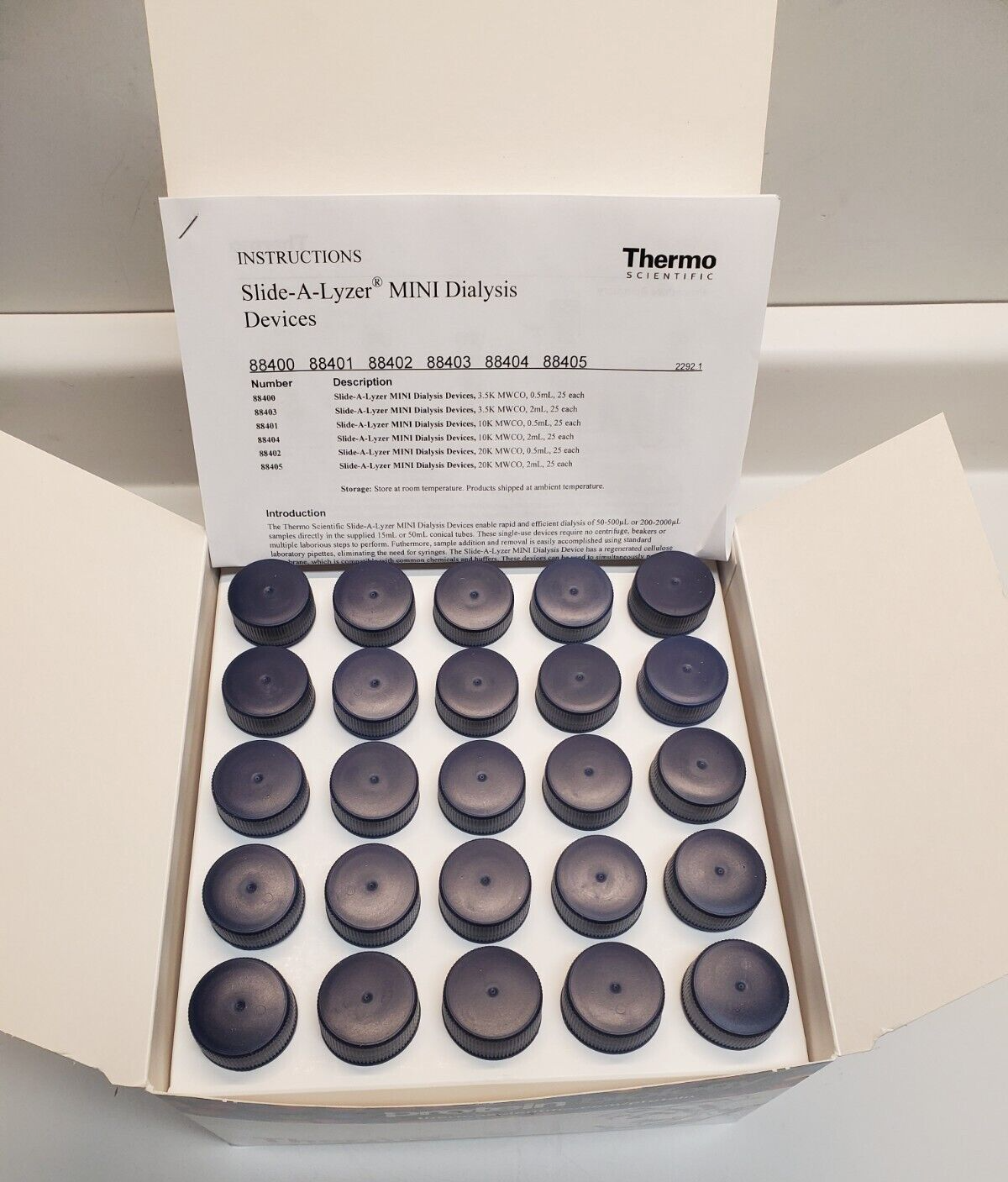 Case of 25 Thermo 88403 Slide-A-Lyzer MINI Dialysis Devices 3.5K MWCO ...