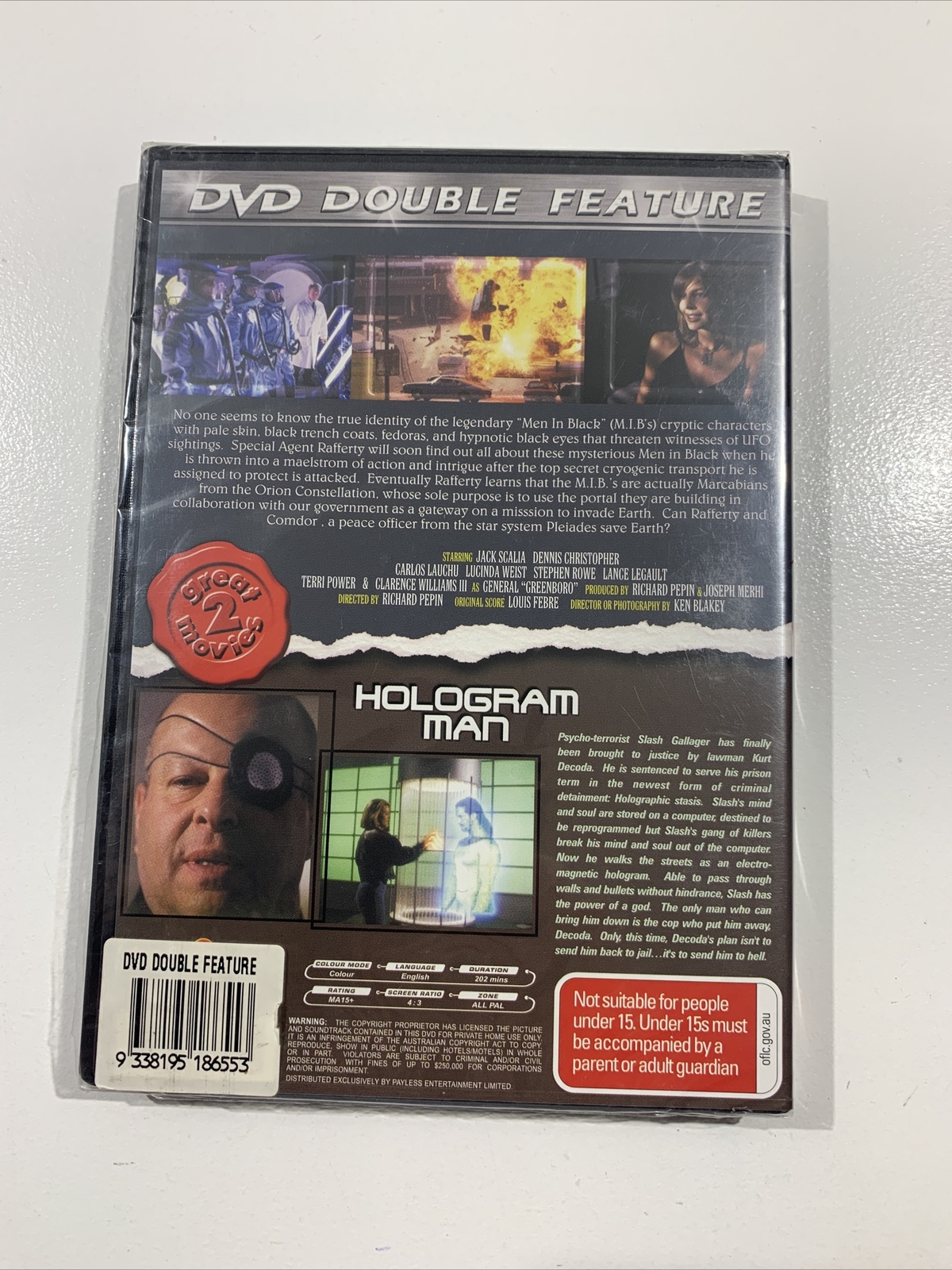Silencers & Hologram Man DVD Double Feature Region All PAL Brand New ...