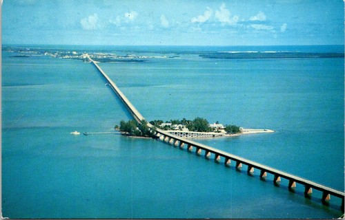 Postcard Pigeon Key Seven Mile Bridge Overseas Marathon Florida B200 | eBay