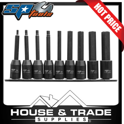 SP Tools Socket Set 9 Piece 1/2" Drive Metric Impact Inhex SP20370 ...
