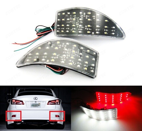 Clear Lens Rear Bumper Reflector LED Tail Brake Backup Light For Lexus ...