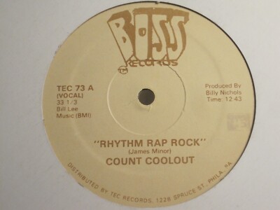 COUNT COOLOUT RHYTHM RAP ROCK 12" OG '80 BASS TEC 73 RARE OLD SCHOOL ...