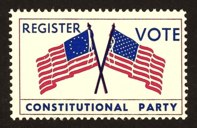 1968 Constitutional Party & George Wallace Political Stamp - See ...