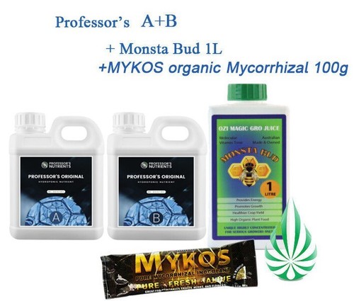 Hydroponics Nutrient Professor's Original A&B Monsta Bud 1L&Mykos ...