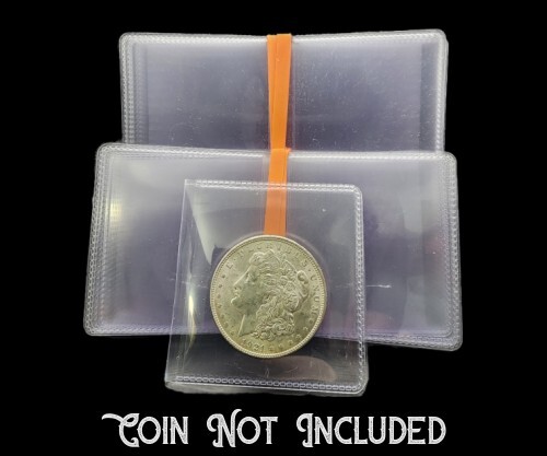 25 2.5x2.5 Double Pocket Vinyl Coin Holder Clear Plastic Flip Safe PVC ...