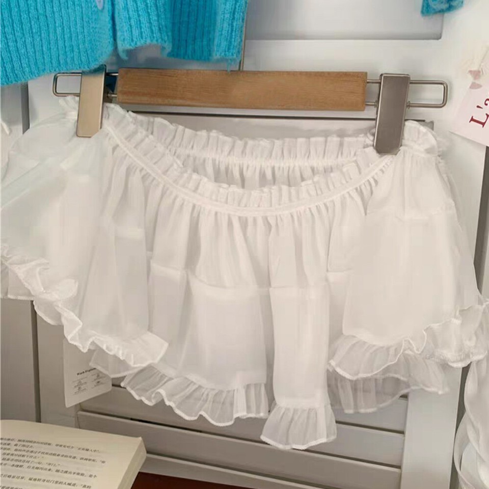 Short Fart Curtain Skirt Apron Curtain Lace Up Flounce Trim Waist ...