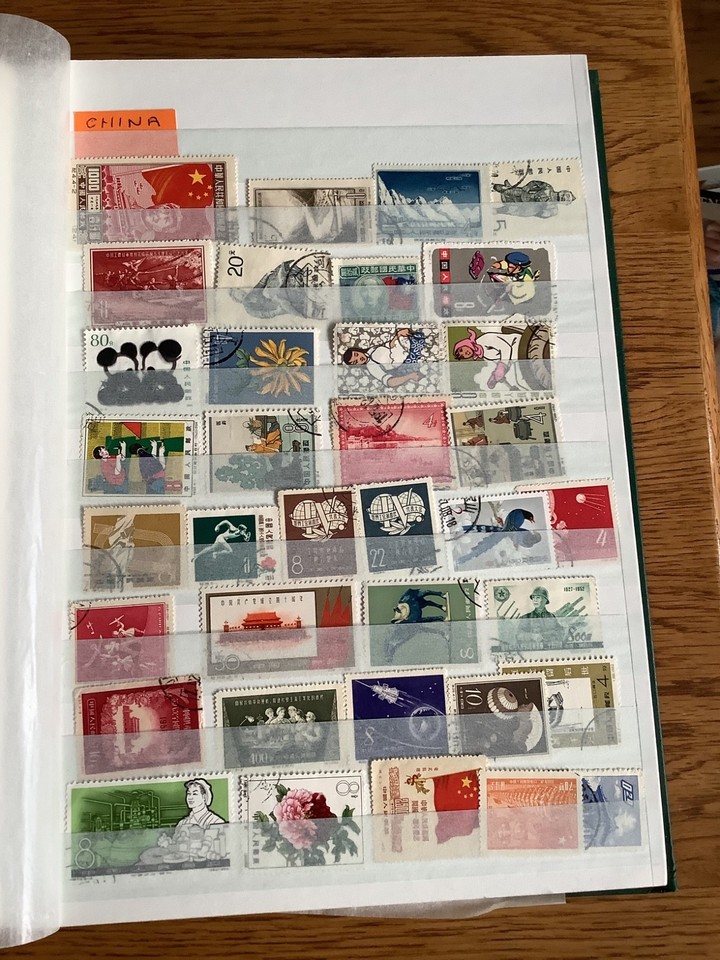 WH Smith stamp album world wide stamps 11 pages incl UK GB Stockbook ...