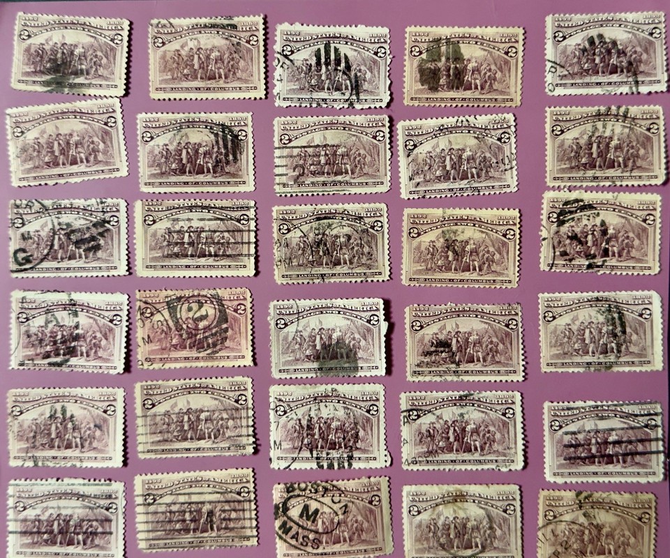 HUGE LOT-120 Used US #231 2c Columbian Exposition 1893 Stamps-Many ...