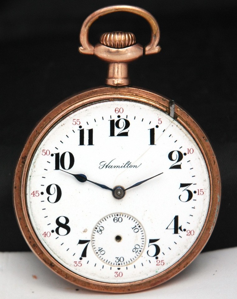 1913 HAMILTON Gold Masonic POCKET WATCH 974 17J 16s Filled SCRAP Parts ...