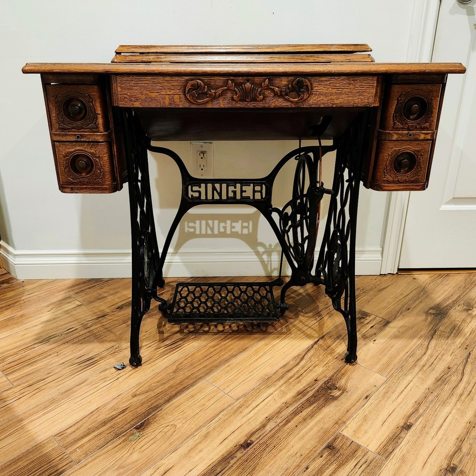 Gorgeous 1917 Singer Treadle Sewing Machine 115 Wings Complete Fully ...