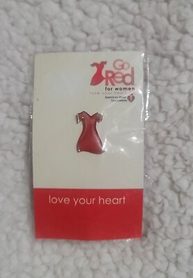 American Heart Association Go Red for Women Dress Pin 2008 New Card ...
