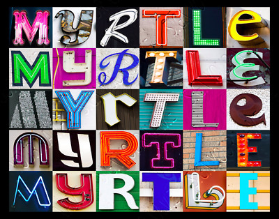 MYRTLE Name Poster featuring photos of actual sign letters | eBay
