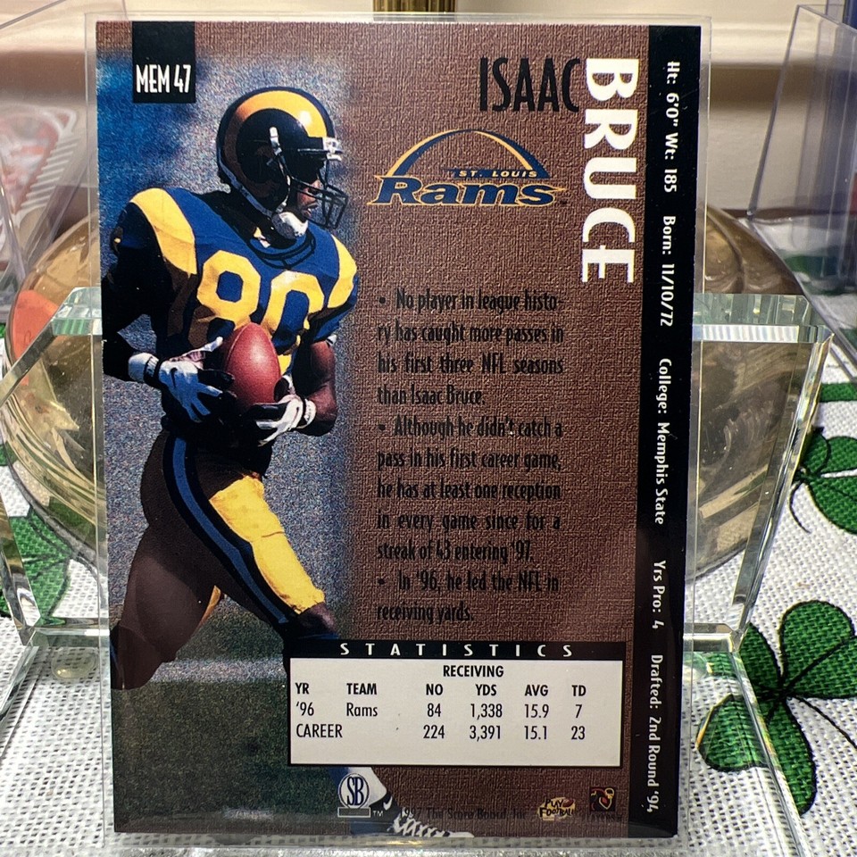 1997 Pro Line II Memorabilia Signature Series Isaac Bruce #MEM47 HOF | eBay