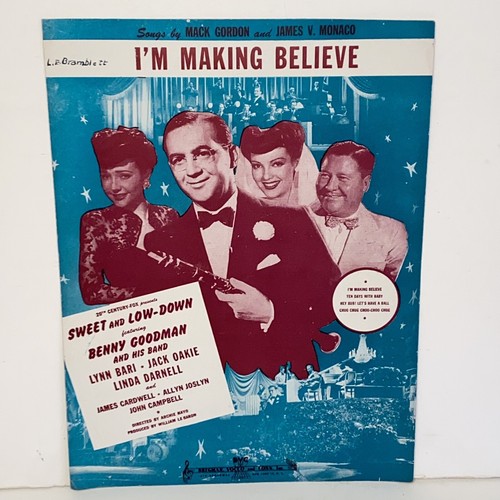 Vintage 1944 I'm Making Believe Sheet Music from Sweet and Low-Down | eBay