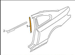 NEW BMW 1 E81 EXTERIOR B-PILLAR LEFT MOLDING TRIM 51377164945 7164945 ...