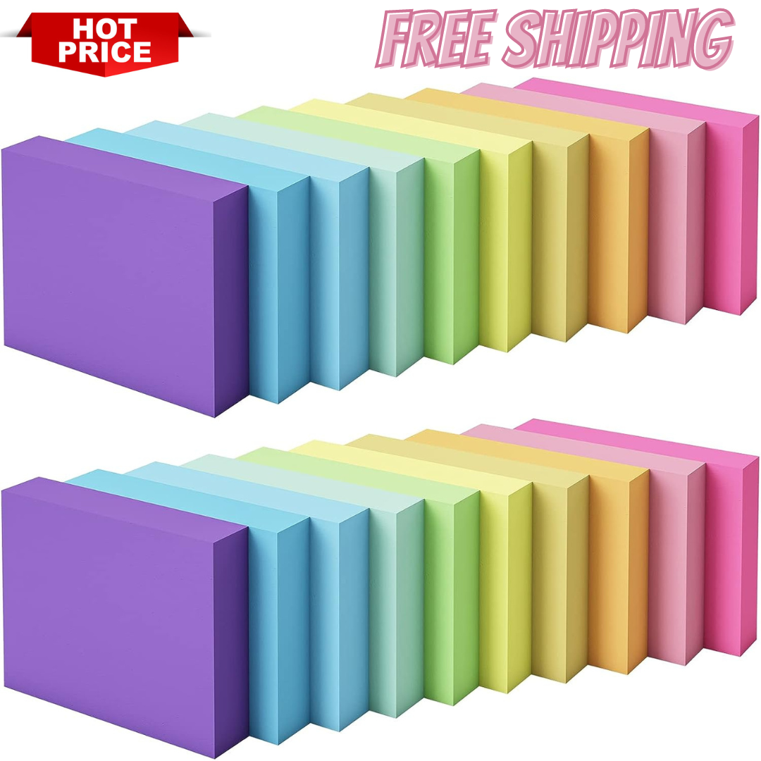 20 Pads Post It Notes, 10 Colors, 1.5 X 2 Inches Small Post It Notes ...